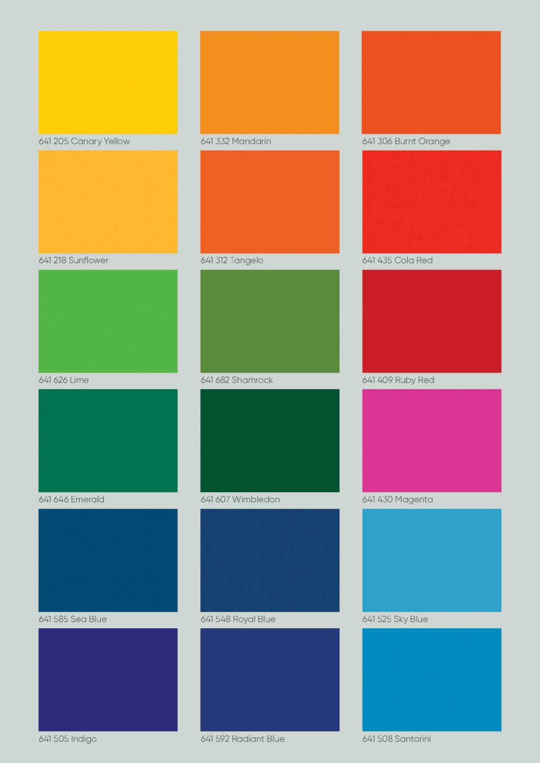 PVC COLOUR CHART - North Shore Canvas: Custom Made Awnings In Auckland