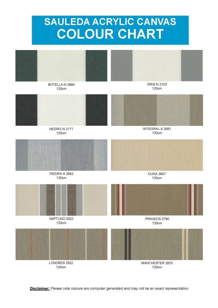 SAULEDA ACRYLIC CANVAS - North Shore Canvas: Custom Made Awnings In ...