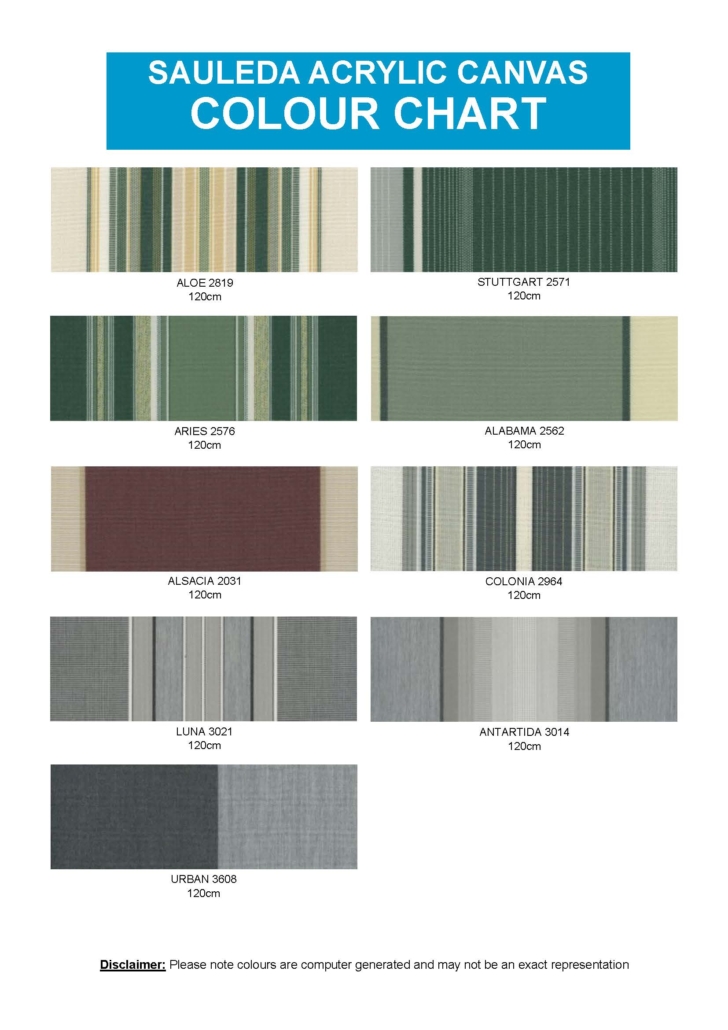 SAULEDA ACRYLIC CANVAS - North Shore Canvas: Custom Made Awnings In ...